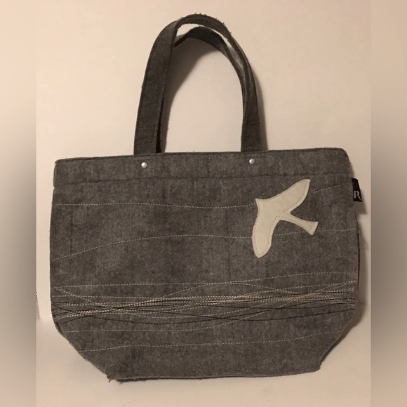 Rootote | Bags | Rootote Gray With Seagull Paper Airplane Tote Shopper ...